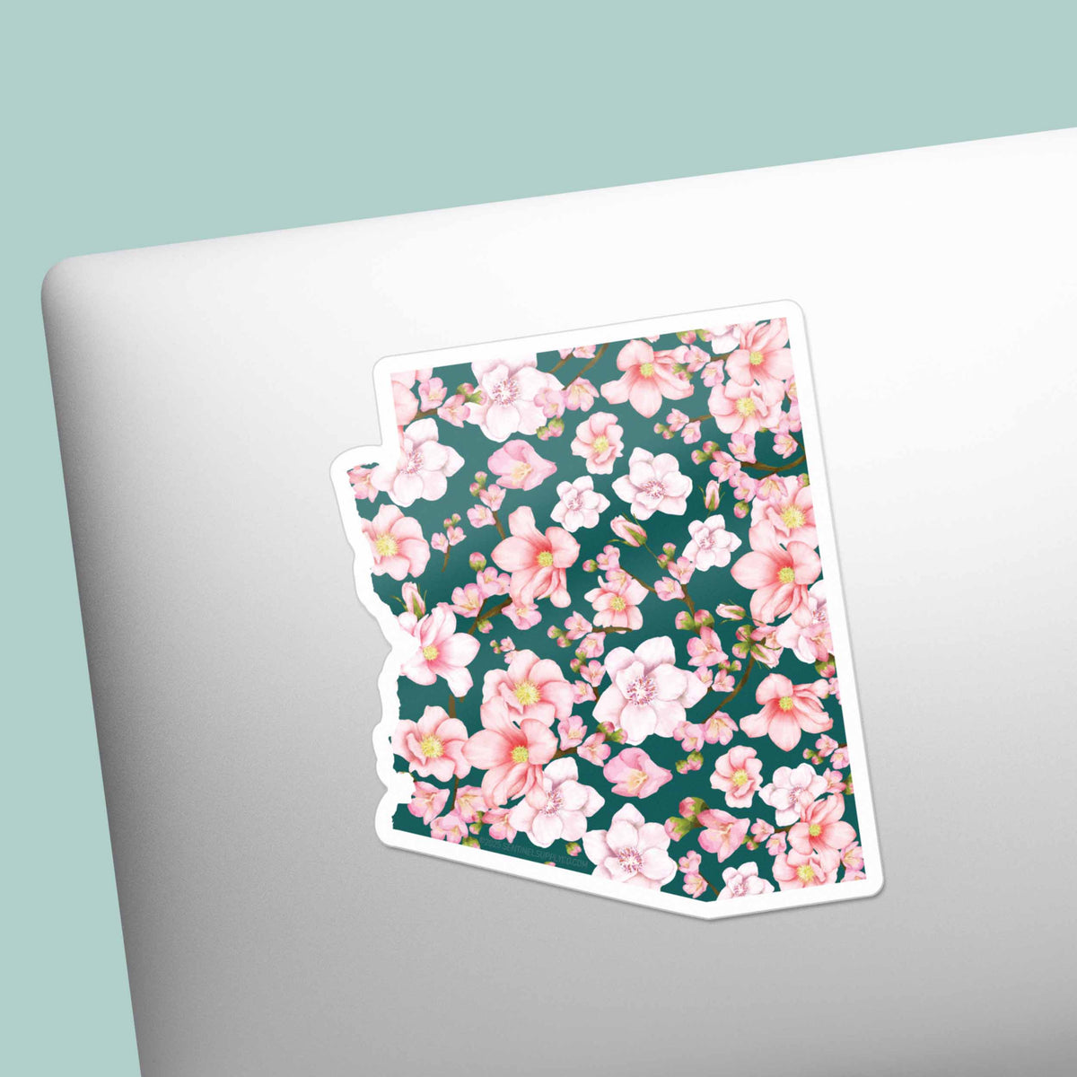 Arizona Cherry Blossoms Sticker - Cute AZ Landscape Decal for Water ...