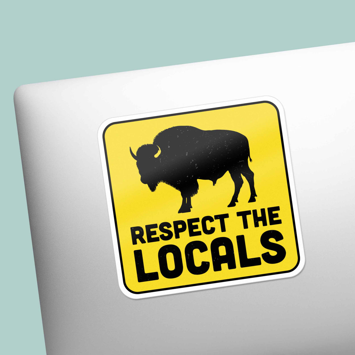 Respect the Locals Bison Sticker for Hydroflask Water Bottle - Funny ...