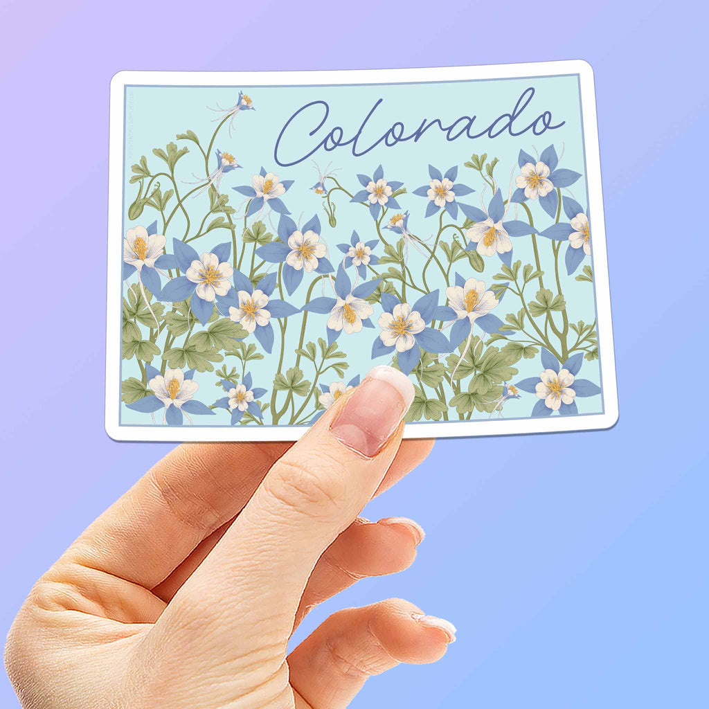Colorado Columbine Flower Sticker for Hydroflask Water Bottle & Laptop ...
