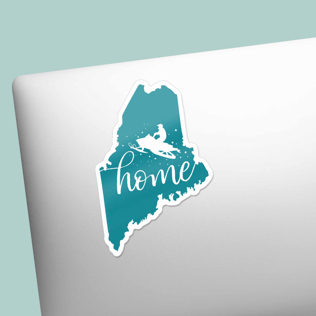 Home Maine Snowmobile Bumper Sticker - New England Winter Sports Decal ...