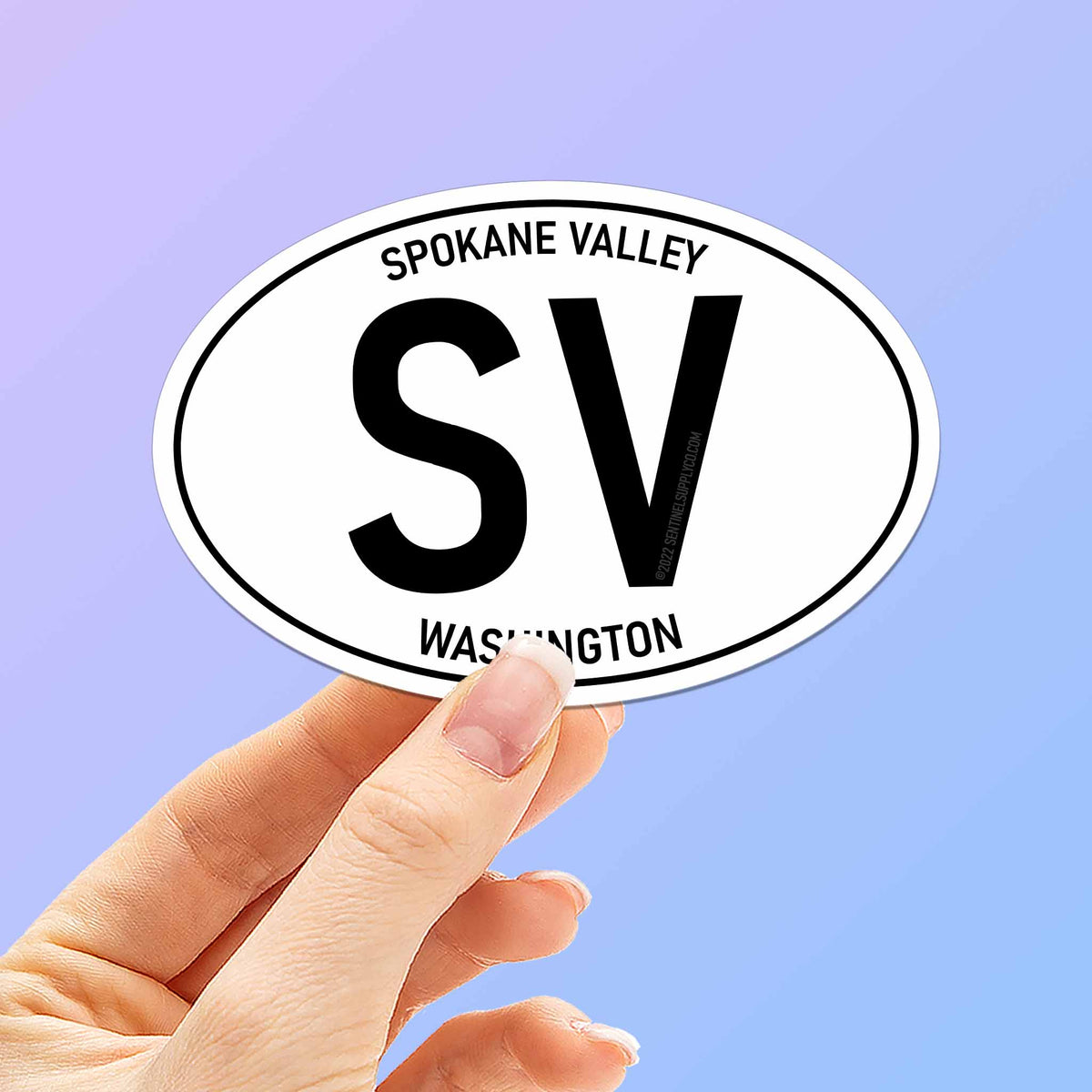 Spokane Valley Washington White Oval Bumper Sticker- Pacific Northwest ...