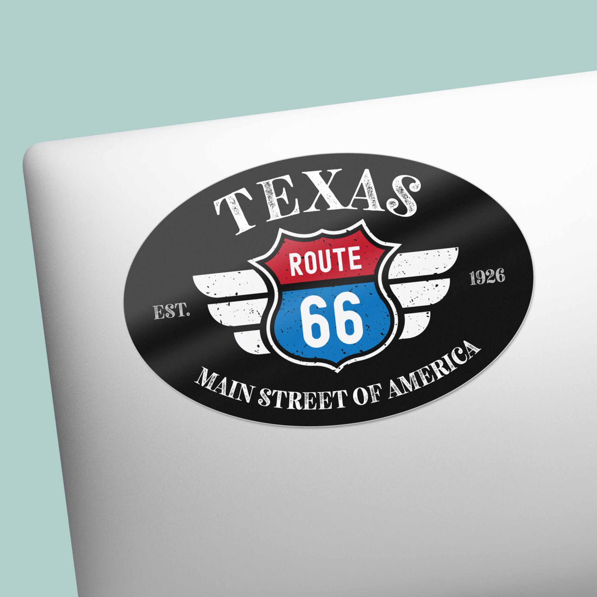 Texas Route 66 Sticker - TX Black Oval Decal – Sentinel Supply