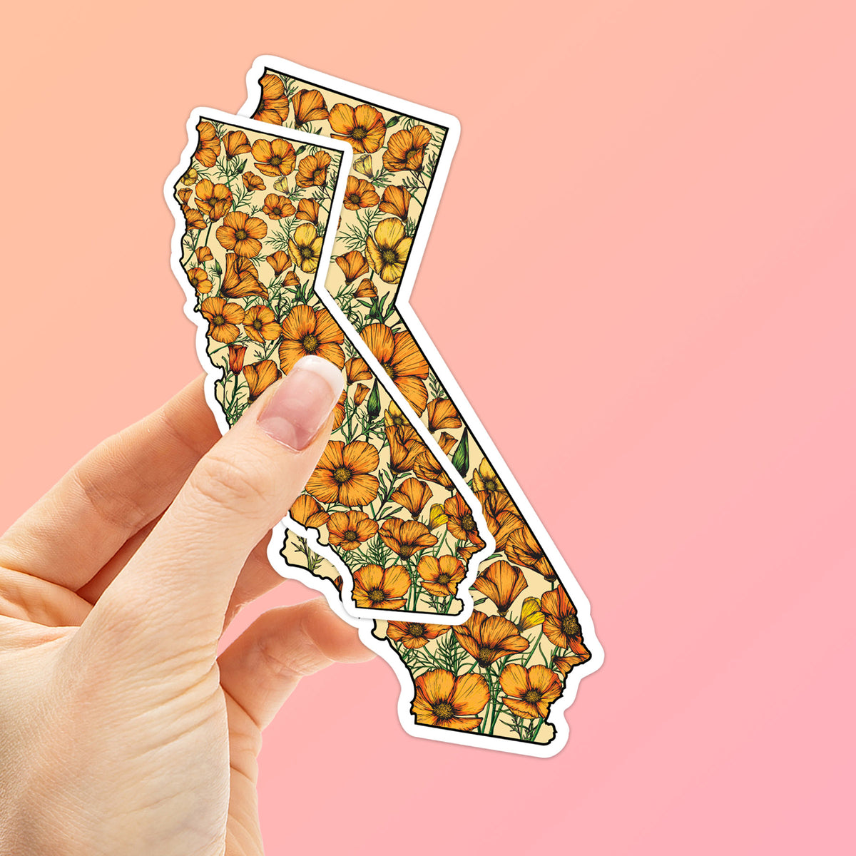 California Poppies Sticker for Hydroflask - Retro Golden Poppy Decals ...