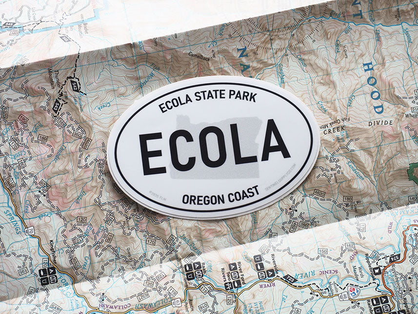 Ecola State Park OR White Oval Decal - Oregon Coast Bumper Stickers ...