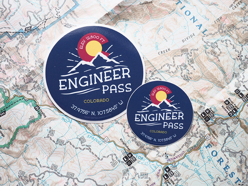 Engineer Pass CO Stickers - Colorado Mountain Pass Decals – Sentinel Supply
