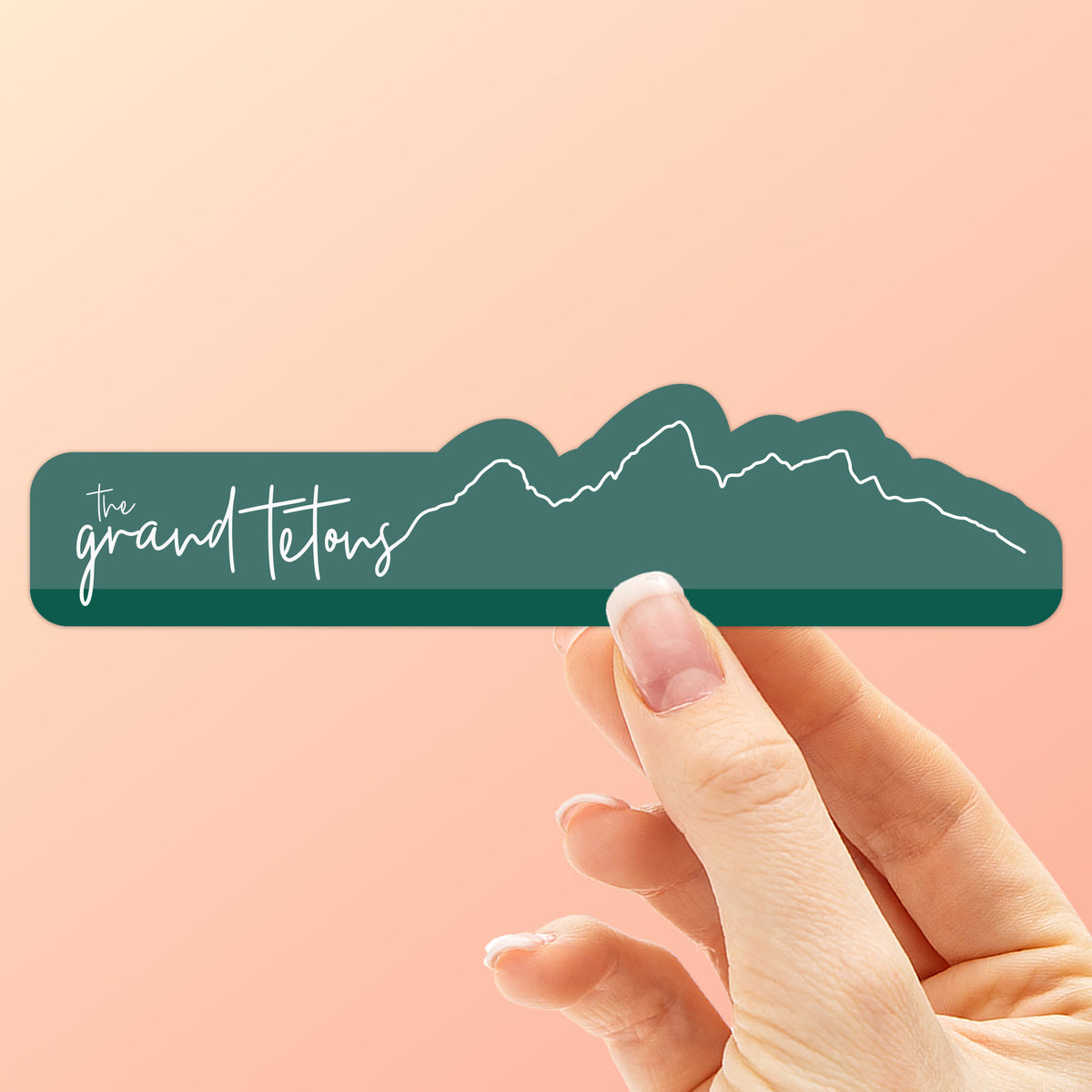 Grand Teton National Park Line Art Sticker - Cute Decal for Hydroflask ...