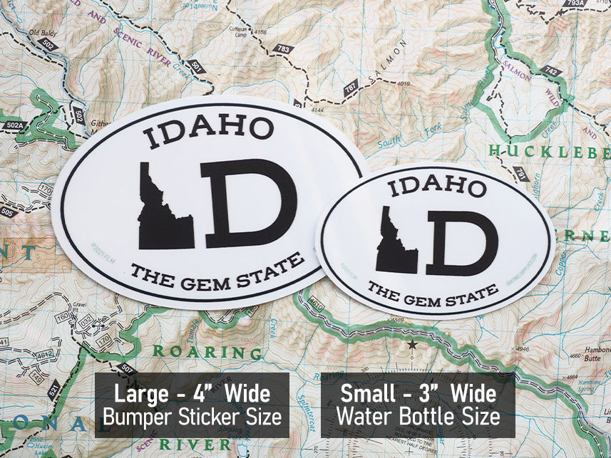 White Oval Idaho Bumper Sticker in 2 Sizes – Sentinel Supply