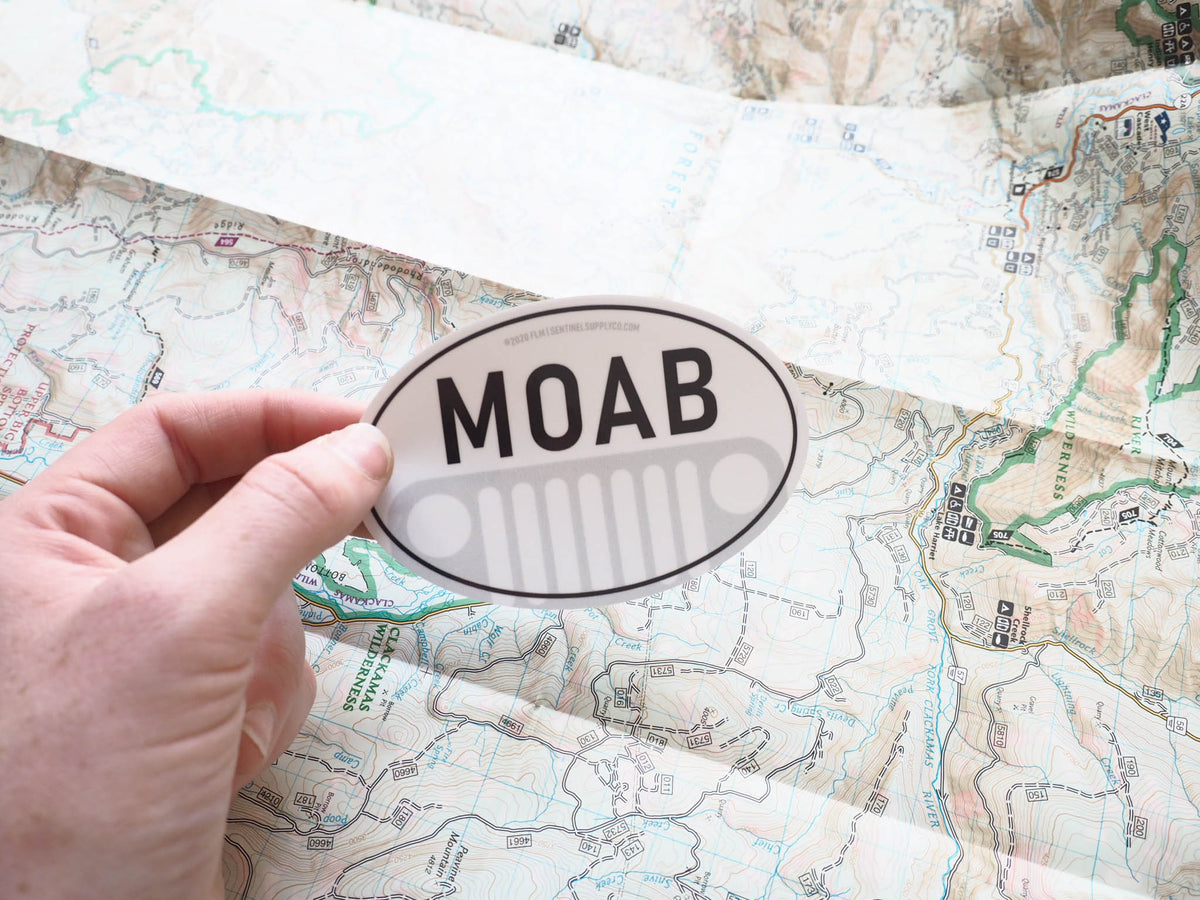 Moab Utah Jeep White Oval Sticker - 3" & 4" Offroad Jeep Bumper Sticker ...
