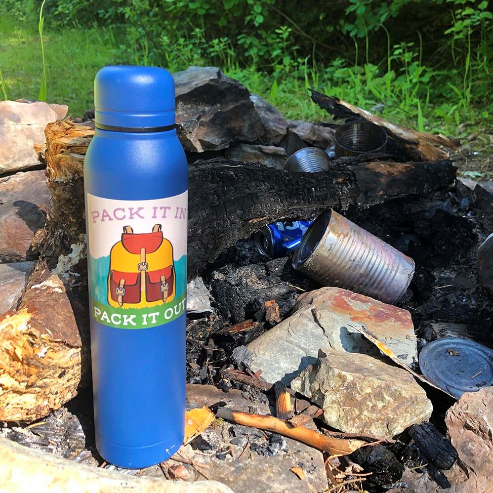 Pack It In Pack It Out Backpack Retro Hiking Sticker for Hydroflask ...