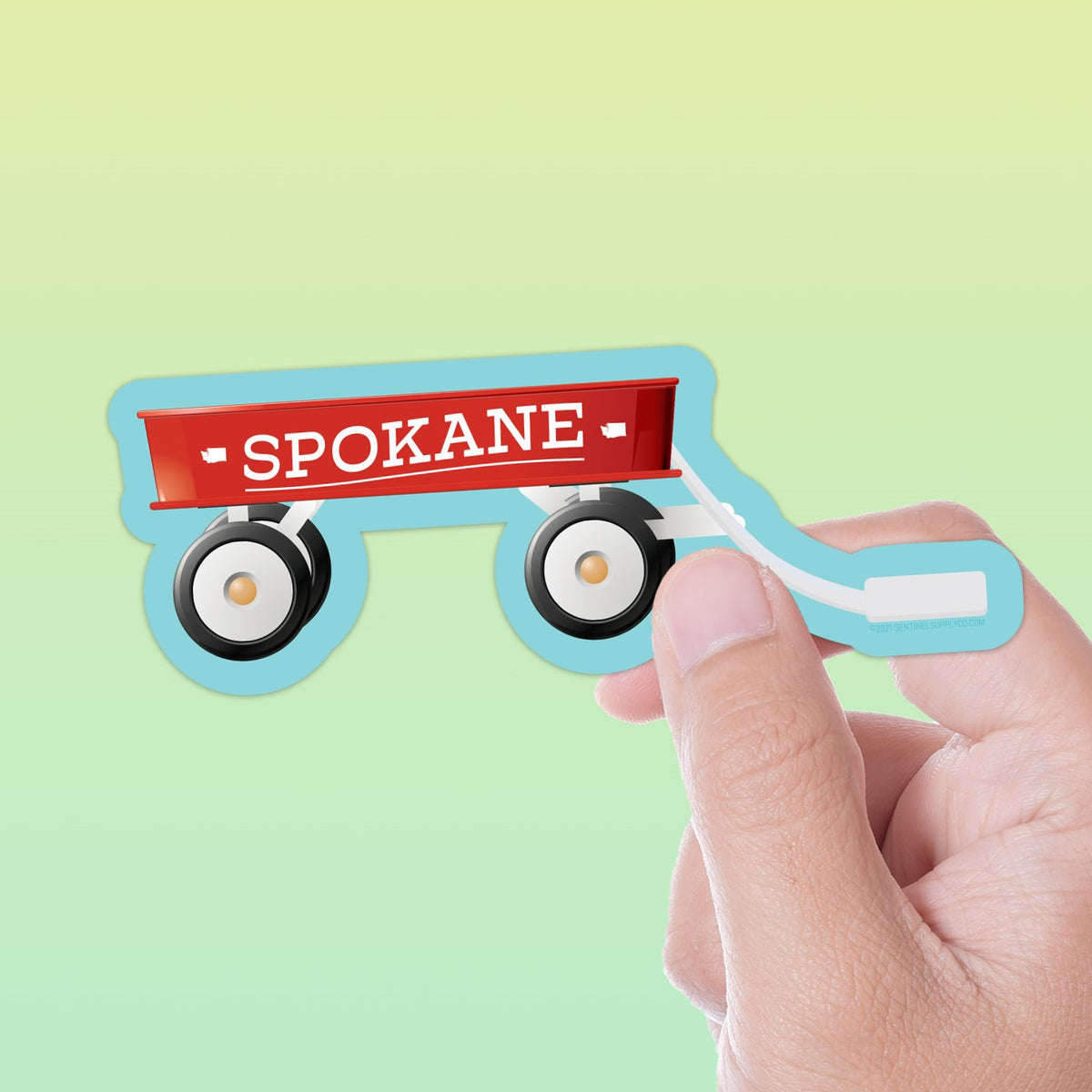 Red Wagon Spokane Bumper Sticker, Riverfront Park Washington Decals ...