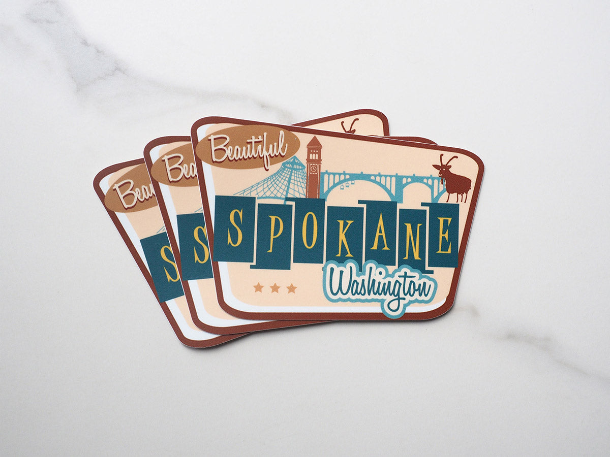 Retro Spokane Bumper Sticker, Spokane WA Decals – Sentinel Supply