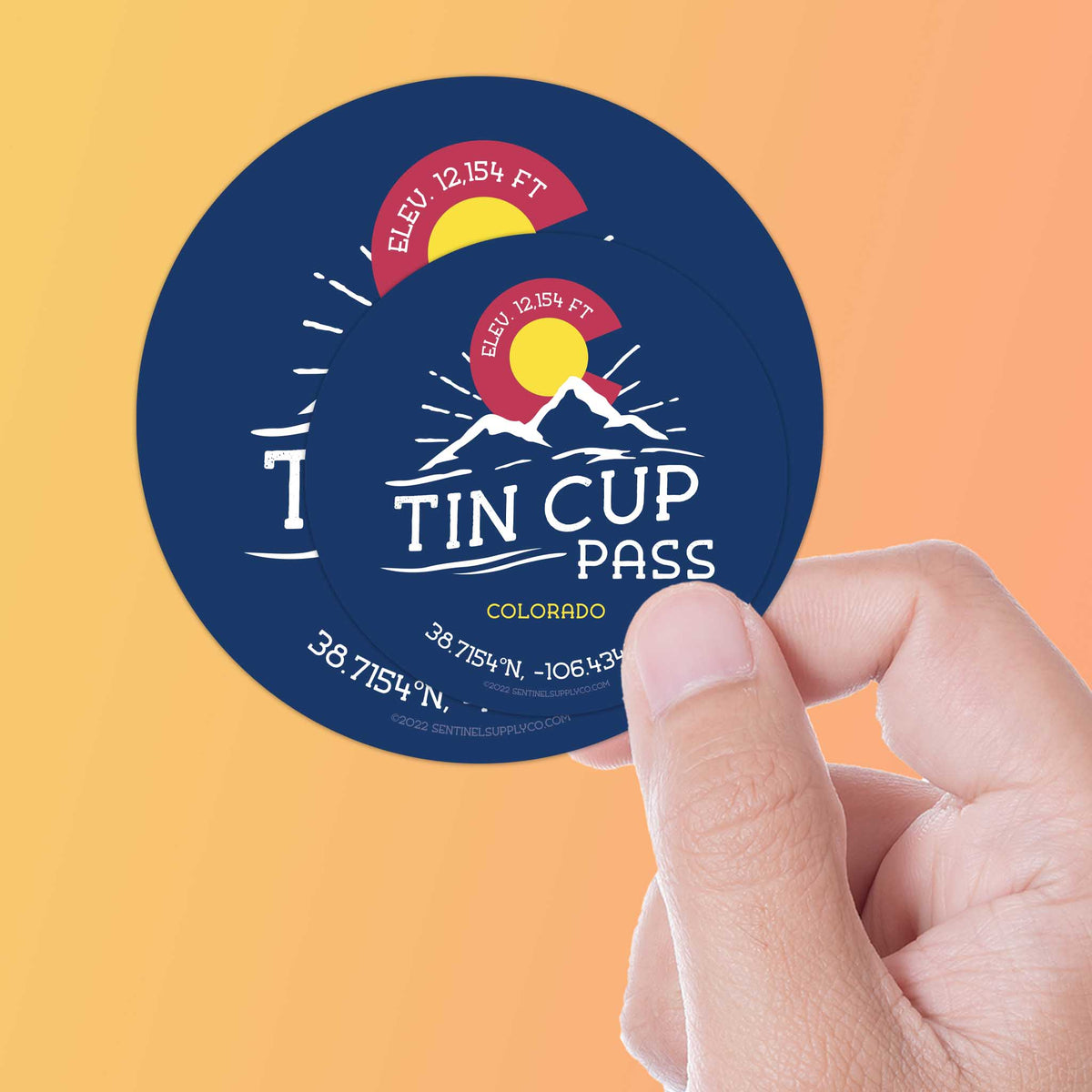 Tin Cup Pass CO Stickers - Colorado Mountain Pass Decals – Sentinel Supply
