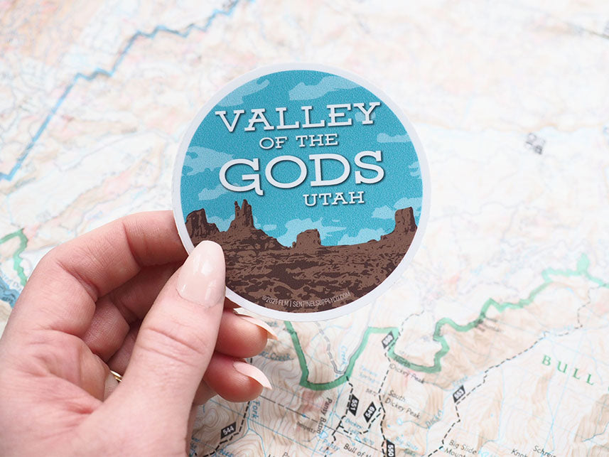 Valley of the Gods Utah Bumper Sticker - 3" Monument Valley Decal ...